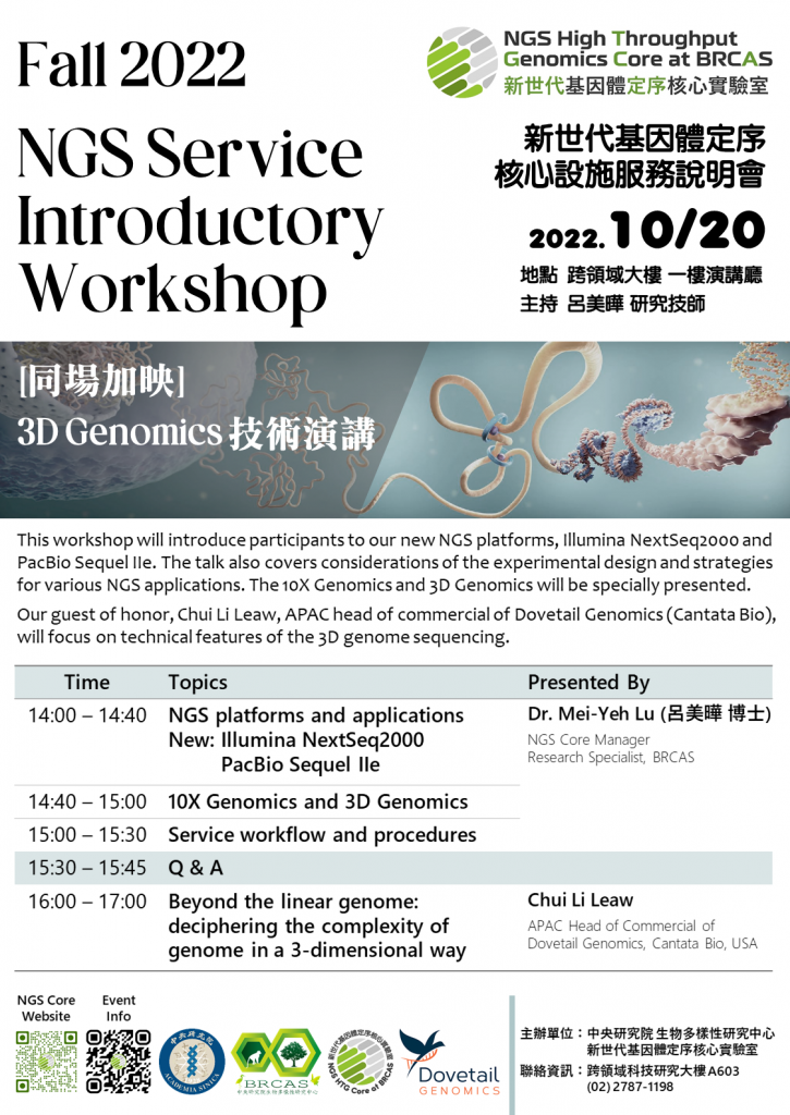 2022 NGS Service & Introductory Workshop – NGS Core at BRCAS